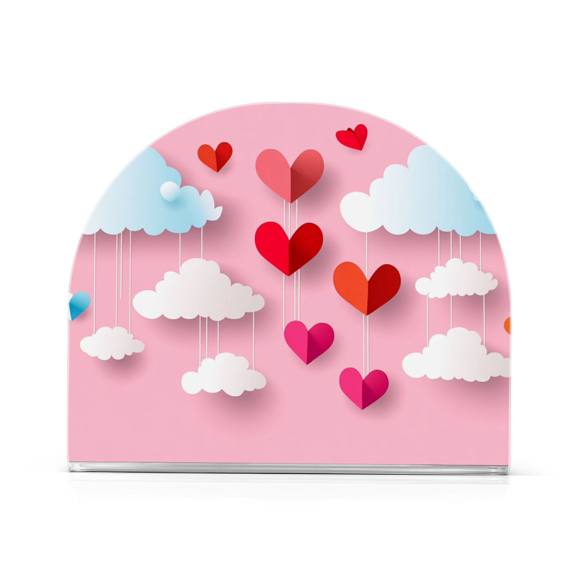 Papery Clouds and Hearts Valentine Acrylic Napkin Holders U-Shape ...