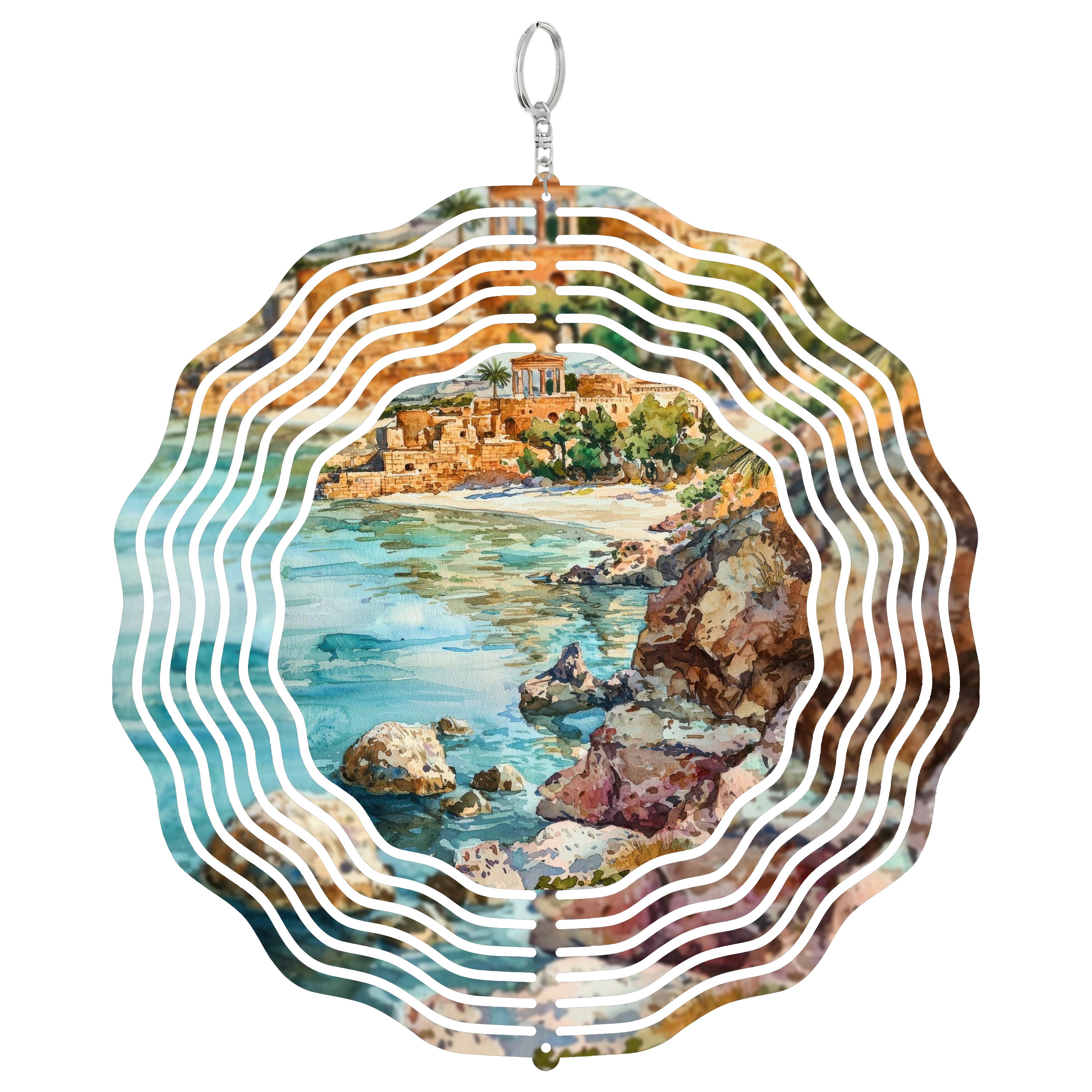 Paphos Cyprus 3D Wind Spinner Stainless Steel Kinetic Art Garden Decor ...