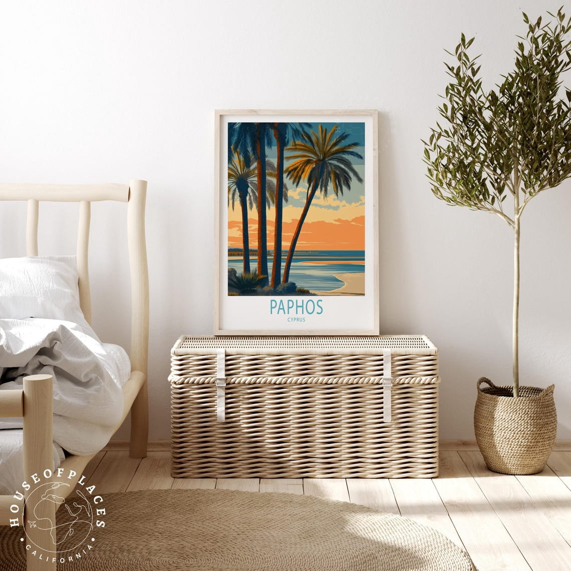 Paphos Cyprus Mediterranean Coastal Wall Art 2, Unframed Canvas 8x10in ...