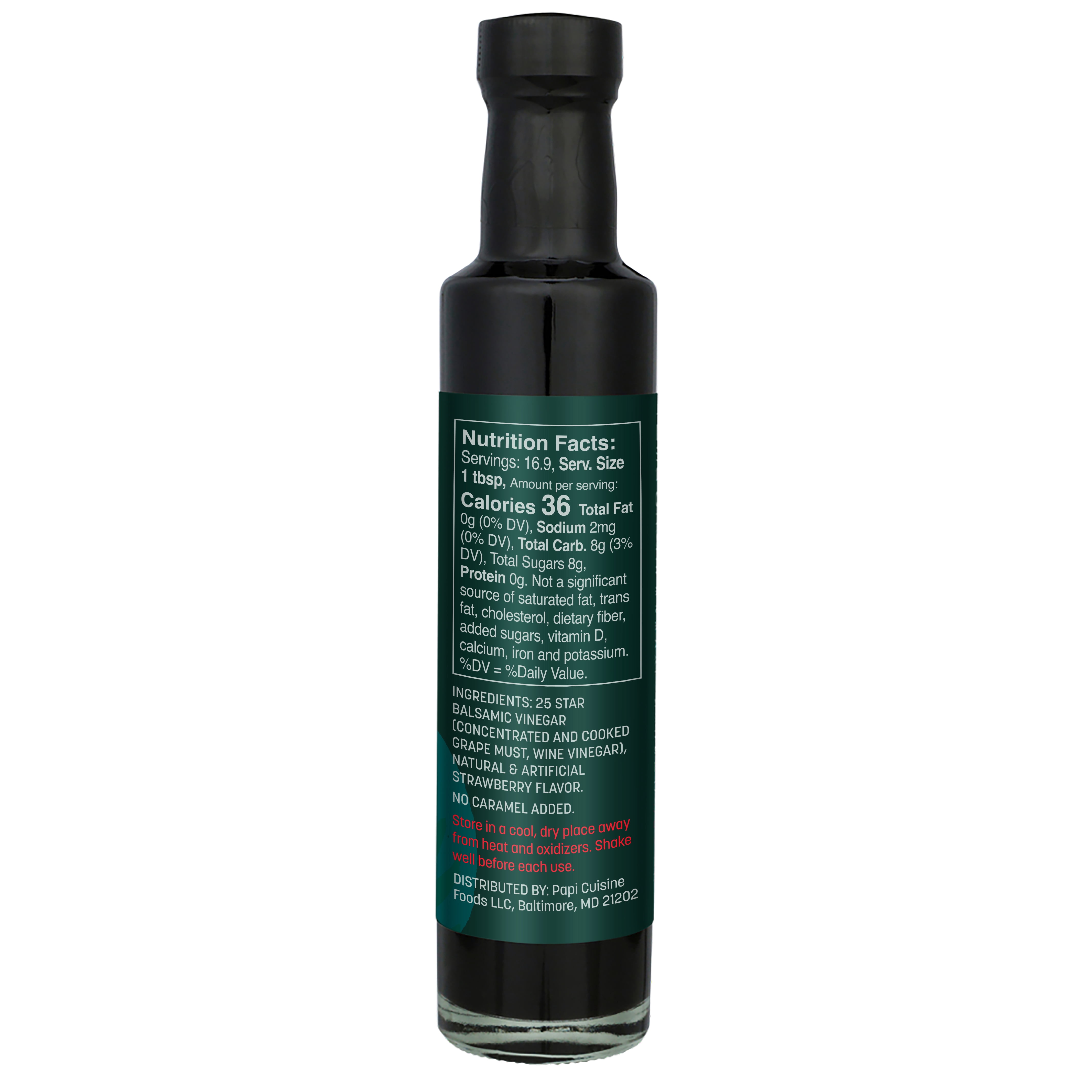 Papi Cuisine Strawberry Balsamic Vinegar, 8.5 oz Bottle - Walmart.com