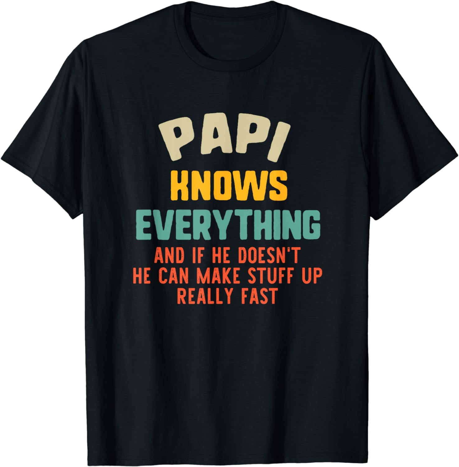 Papi Knows Everything Vintage Father's Day Funny T-Shirt - Walmart.com