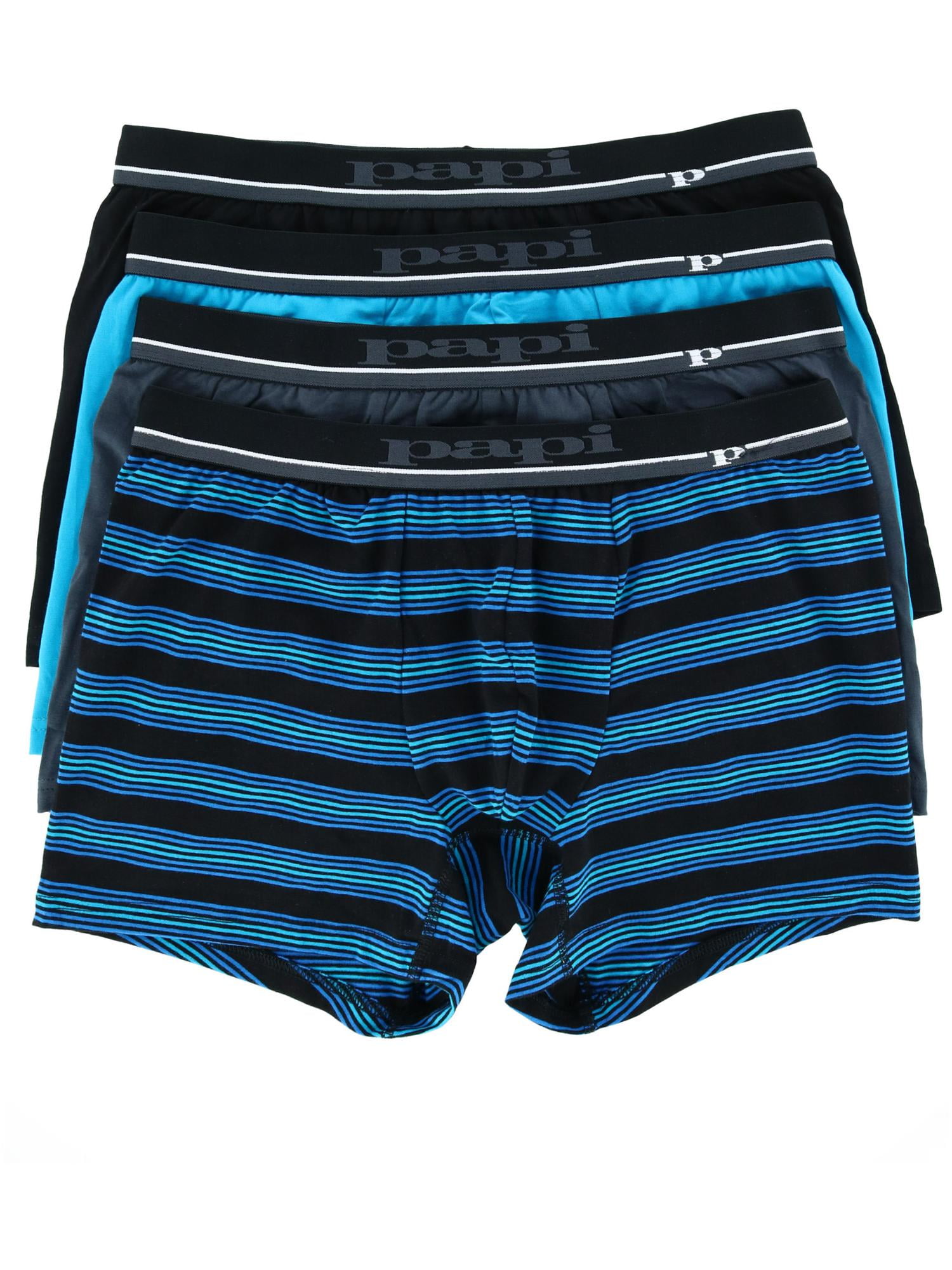 Papi Solid and Stripe Comfort Underwear Trunks (Pack of 4) (Men's ...