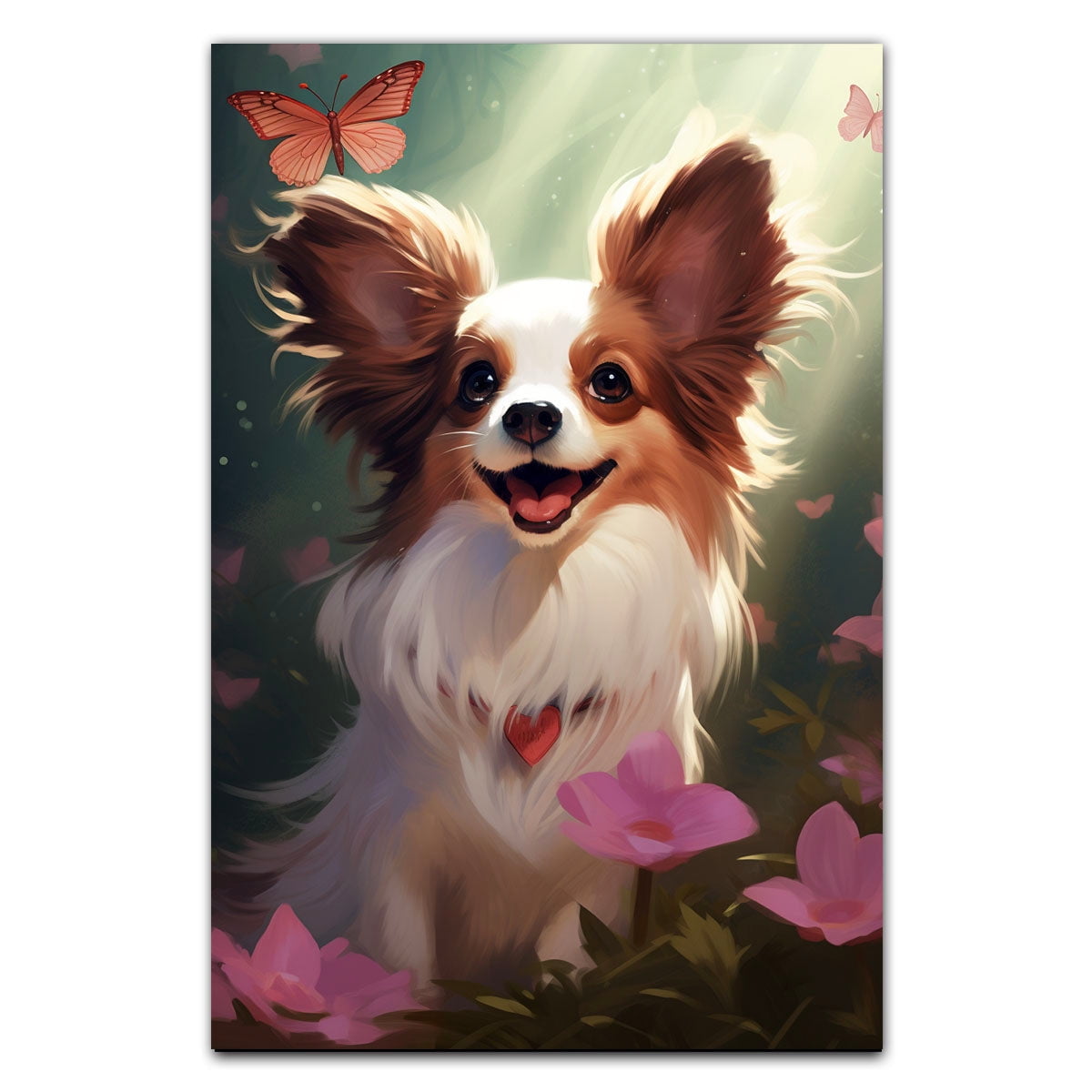 Papillon Dog with Heart Red Valentine Gifts for Mom/Grandma/Wife ...