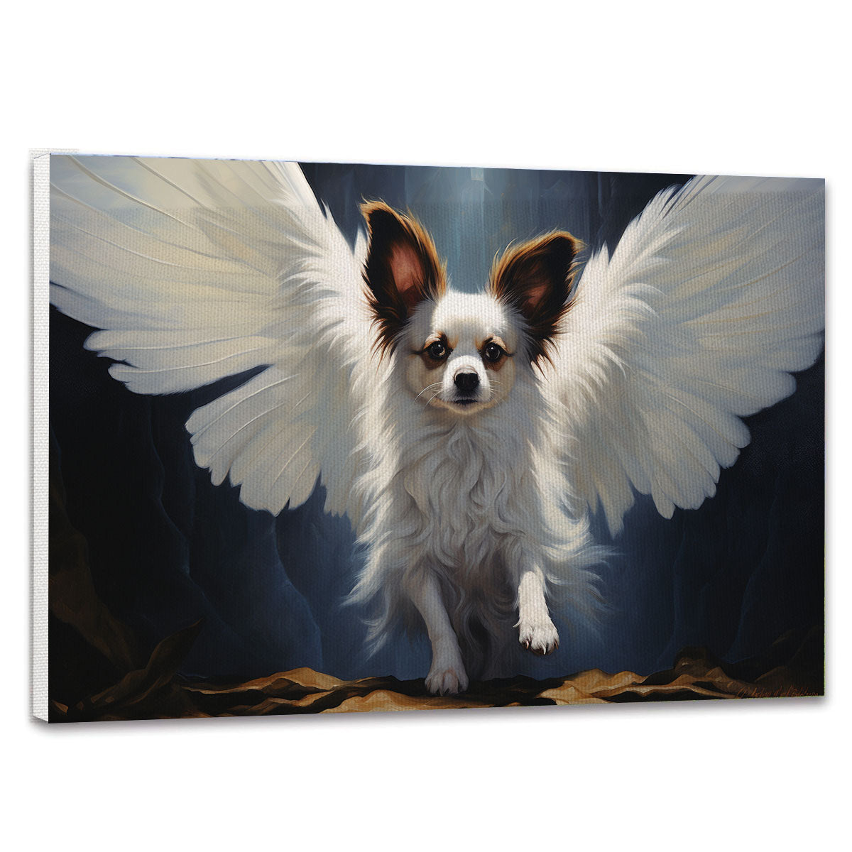 Papillon Dog Memorial Gifts - Waiting At The Door Canvas - Dog Memorial ...