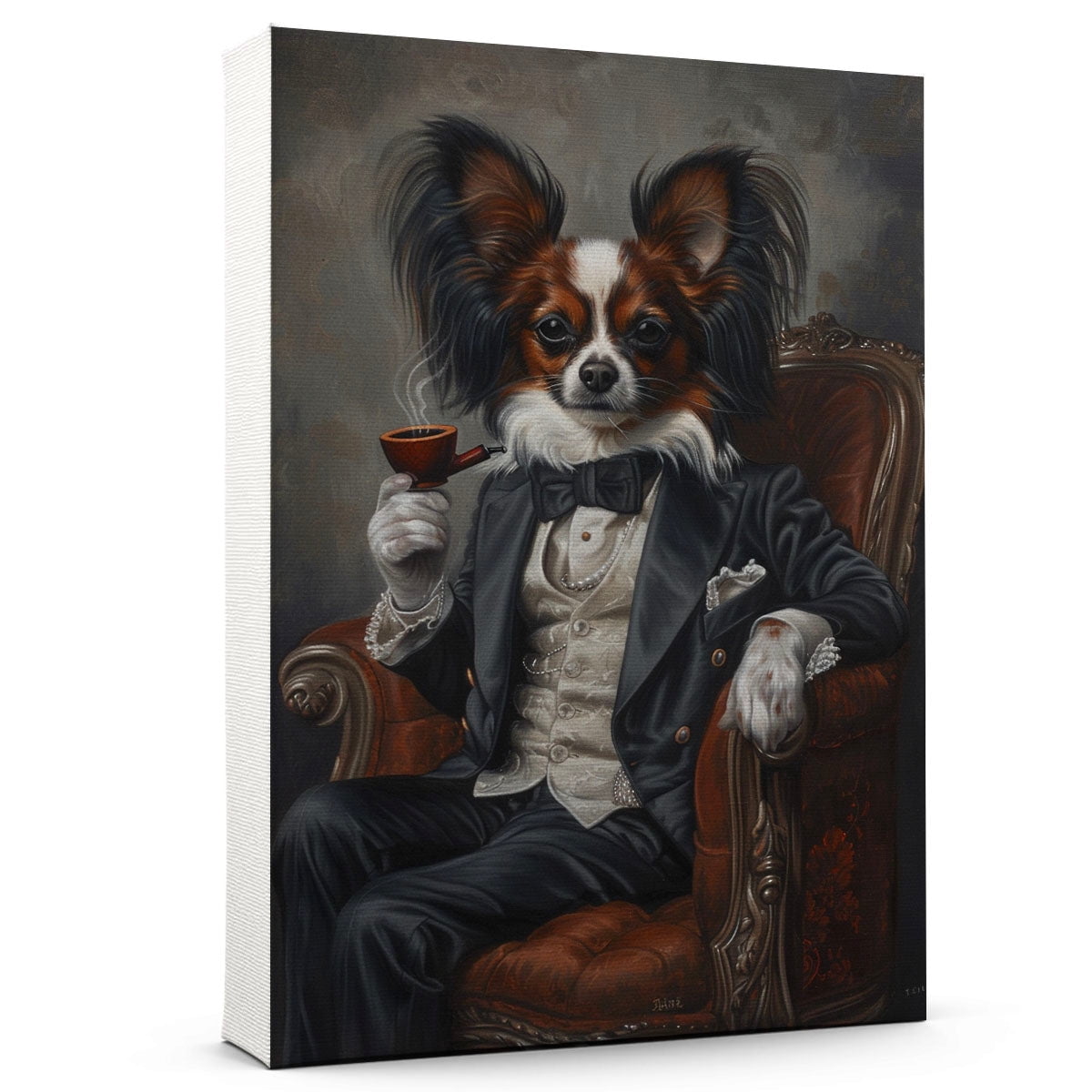 Papillon Dog Painting Poster Art Print Home Dog Canvas Wall Art Bedroom ...