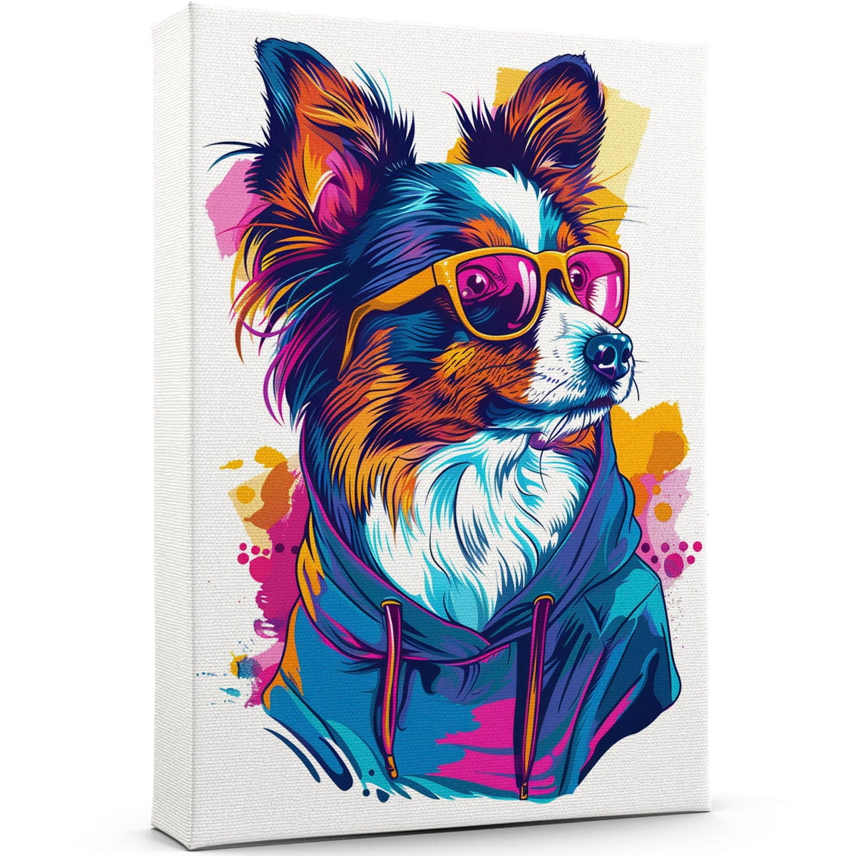 Papillon Dog Wall Art Cute Animal Decor for Kid's Bedroom, Home Office ...