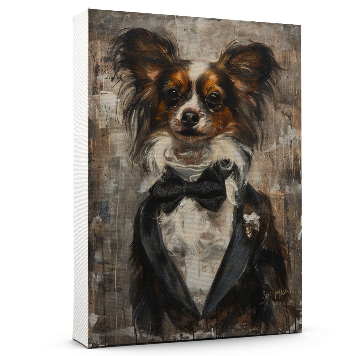 Papillon Dog Wall Decor Poster Unframe, Papillon Dog Canvas Frame Ready ...