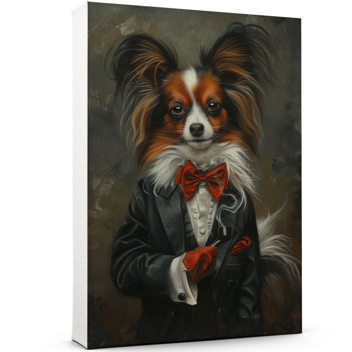 Papillon Dog prints wall art Poster Unframe, Papillon Boss Dog Canvas ...