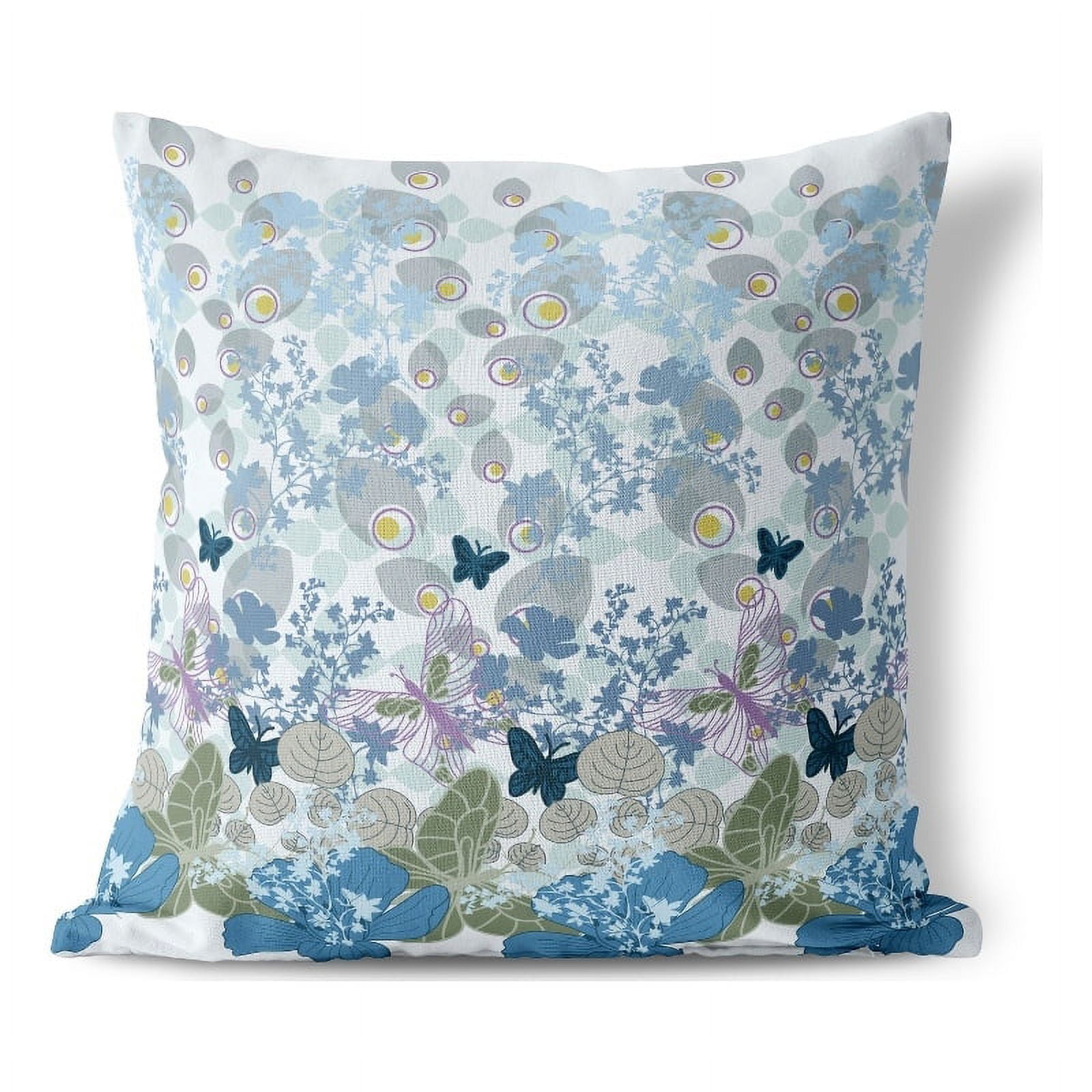 Papillon Paradise Indoor/Outdoor Fabric Pillow in Blue 16x16 - Walmart ...