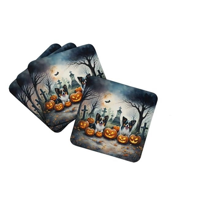 Papillon Spooky Halloween Foam Coaster Set of 4 3.5 in x 3.5 in ...