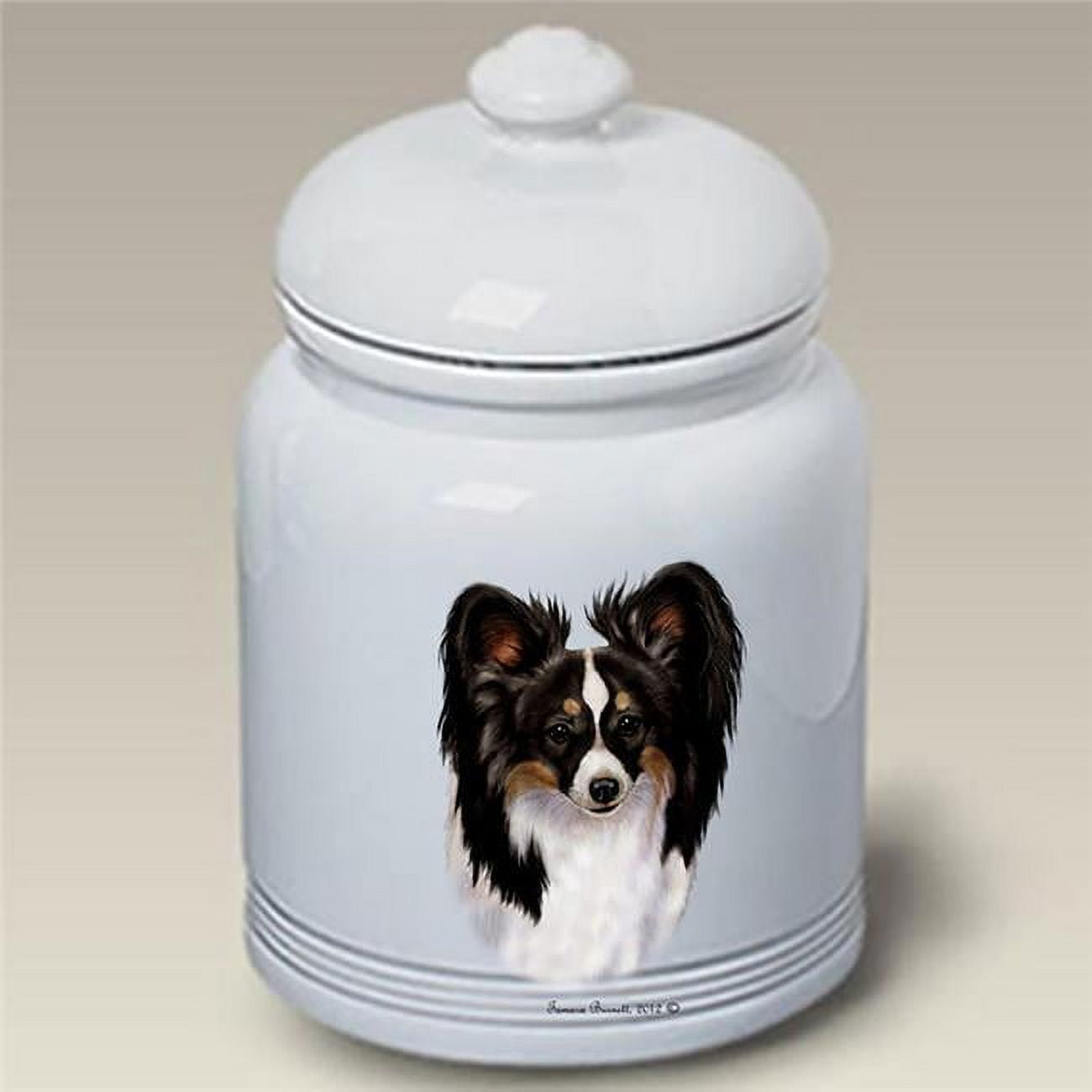 Papillon Tri Stoneware Ceramic Doggie Treat Jar - Walmart.com