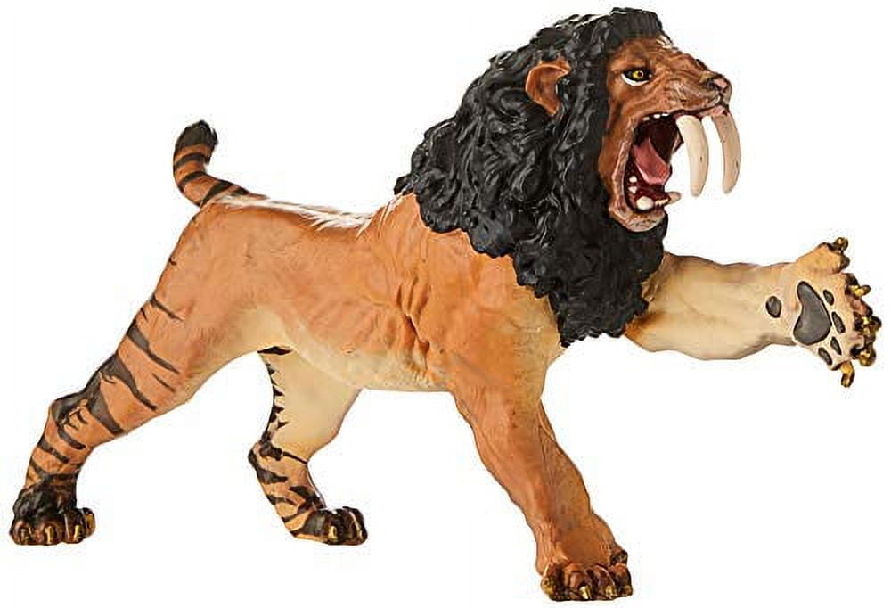 Papo Wild Animal Action Toy - Roaring Smilodon Figure, Multicolor, Hand ...