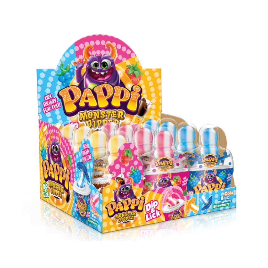 Pappi SOUR (STRAWBERRY, COLA, BLUE RASBERRY) POWDER & PASIFIER LOLLIPOP ...