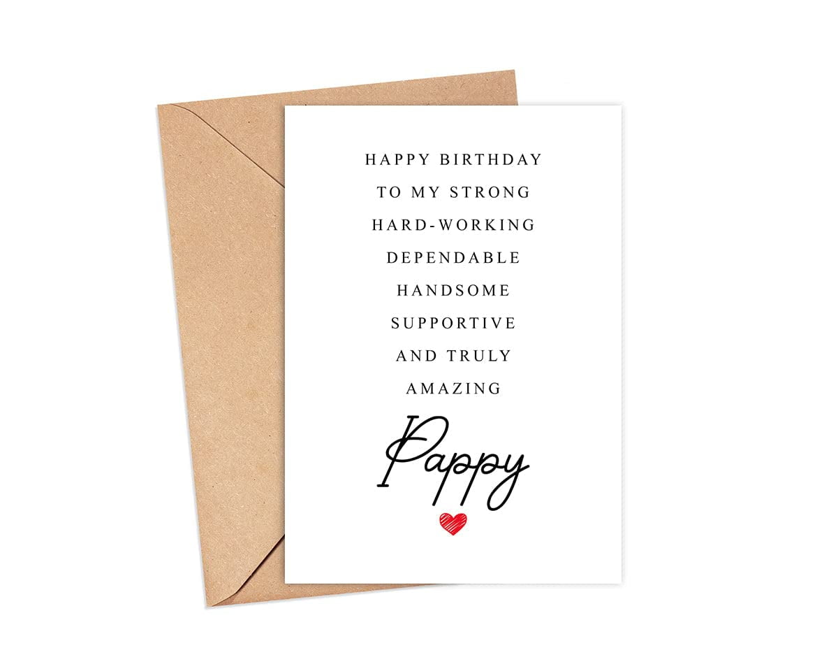 Pappy Birthday Card Poem - Birthday Card For Pappy - Amazing Gift ...