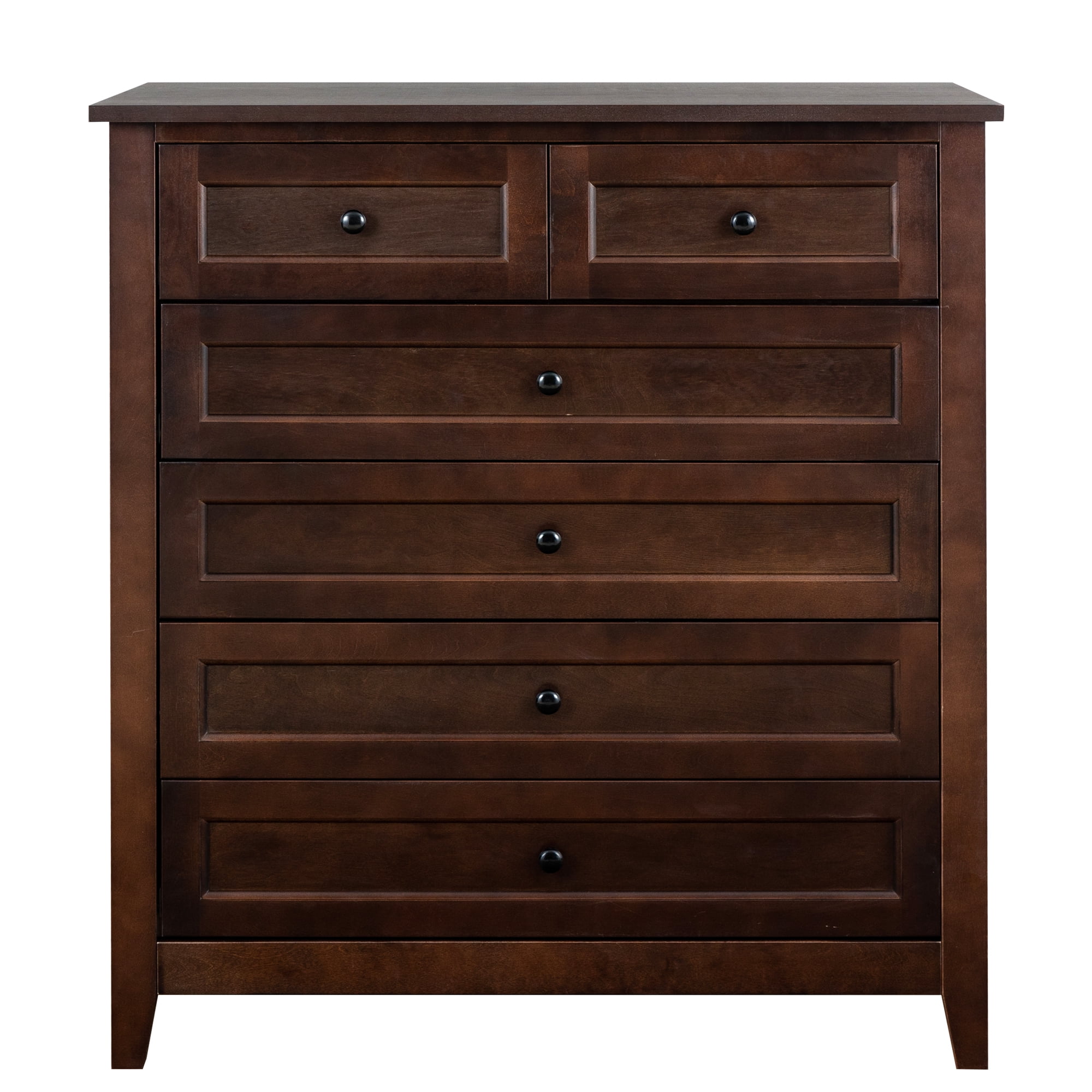 Paproos Brown Chest of Drawers, Classic Solid Wood 6 Drawer Dresser ...