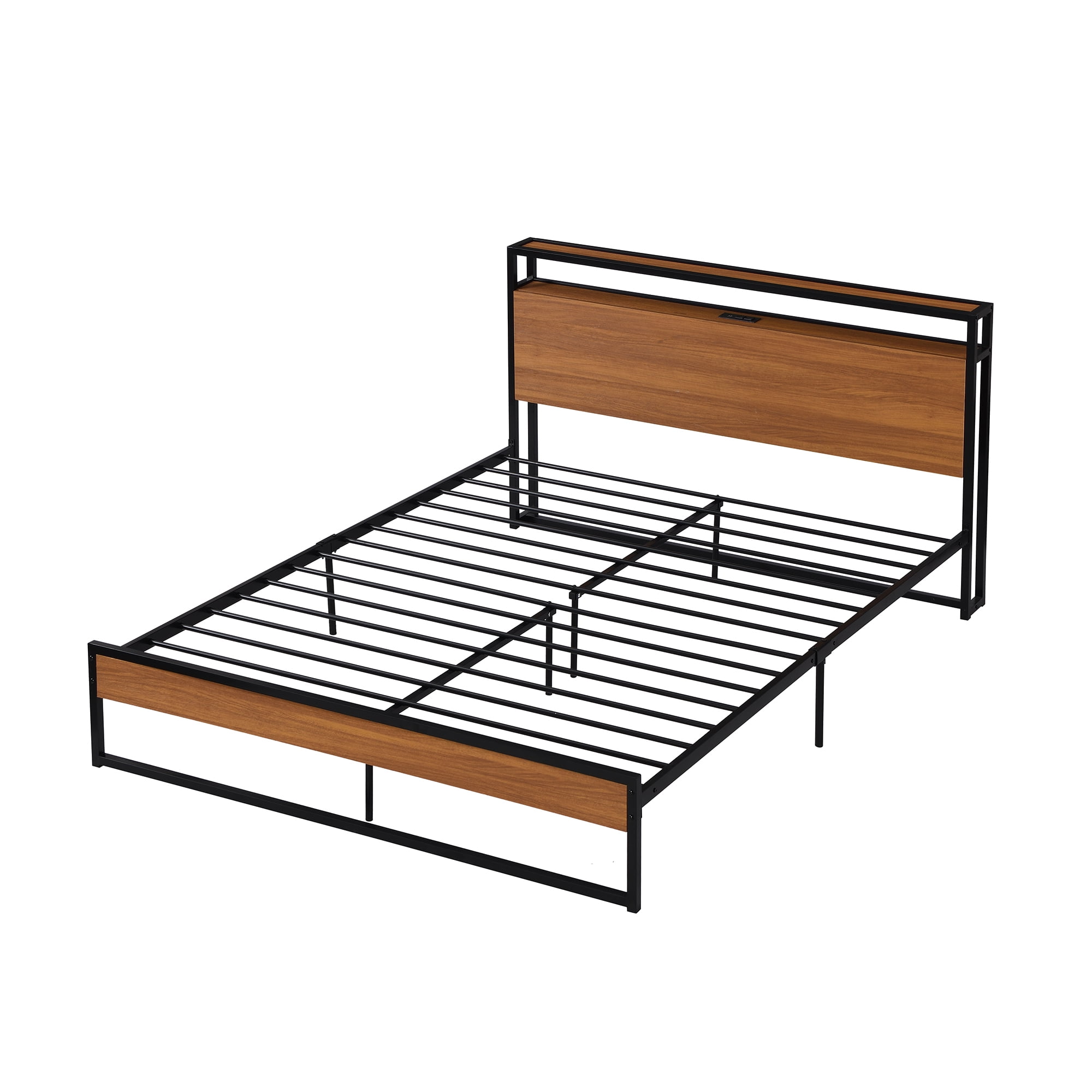 Paproos Queen Size Bed Frame with USB Ports, New Upgraded Metal ...