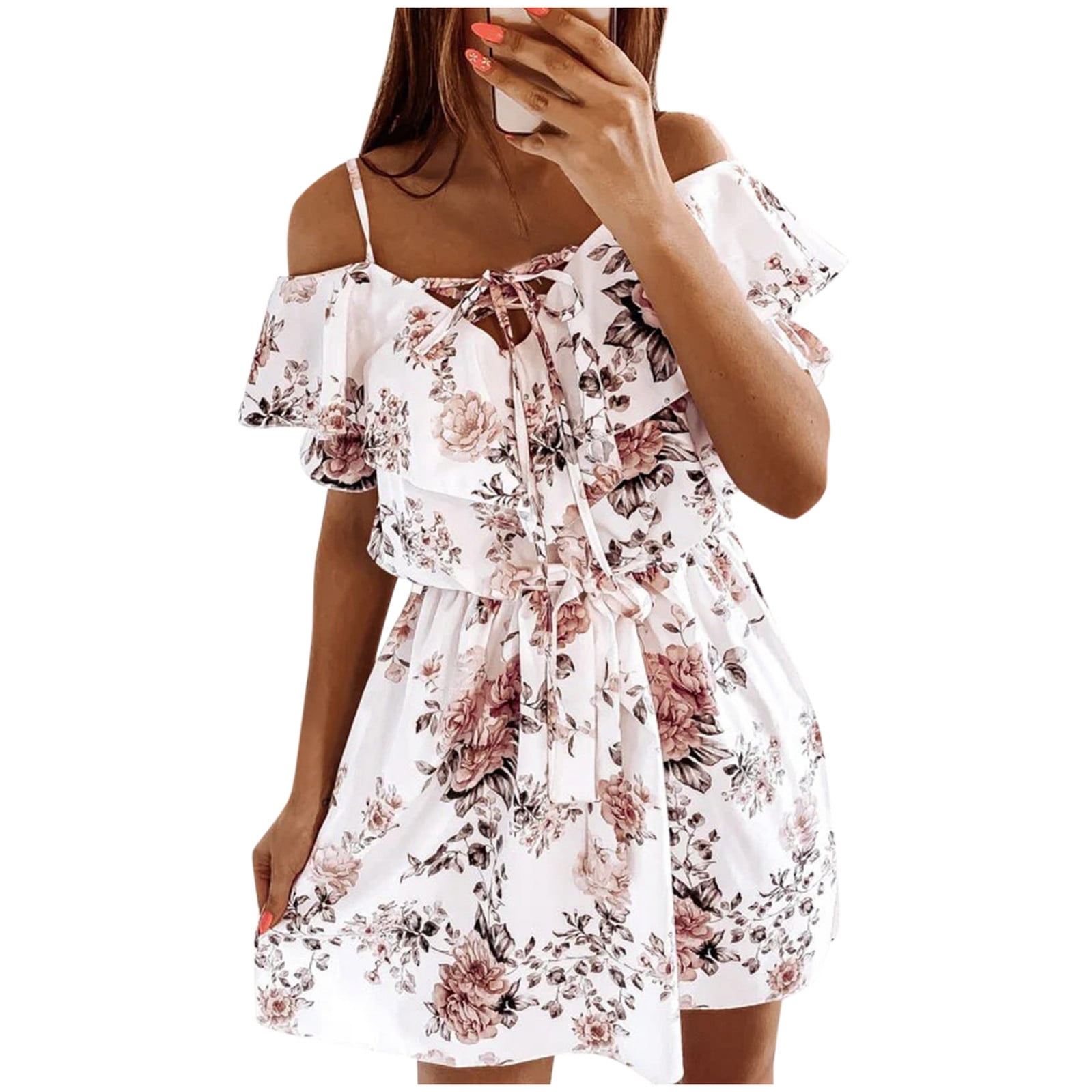 Paptzroi Women Beach Dresses Summer Linen Buttons Camisole Casual A ...