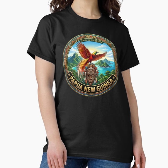 Papua New Guinea Unity in Diversity Emblem T-Shirt | Bird of Paradise ...