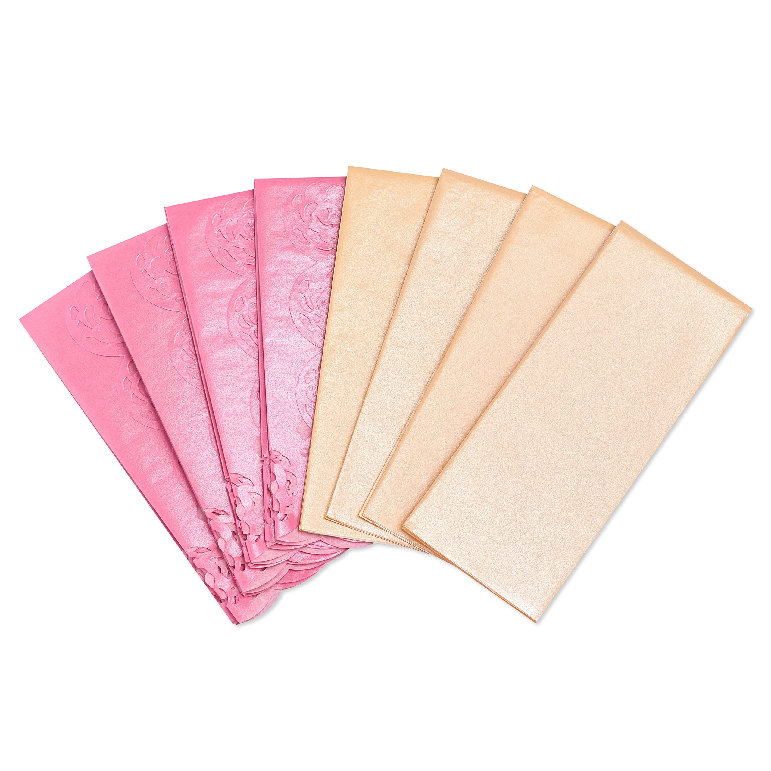 Papyrus 8 Sheet Tissue Paper (Pink AIS1 and Peach with Rose Edges ...