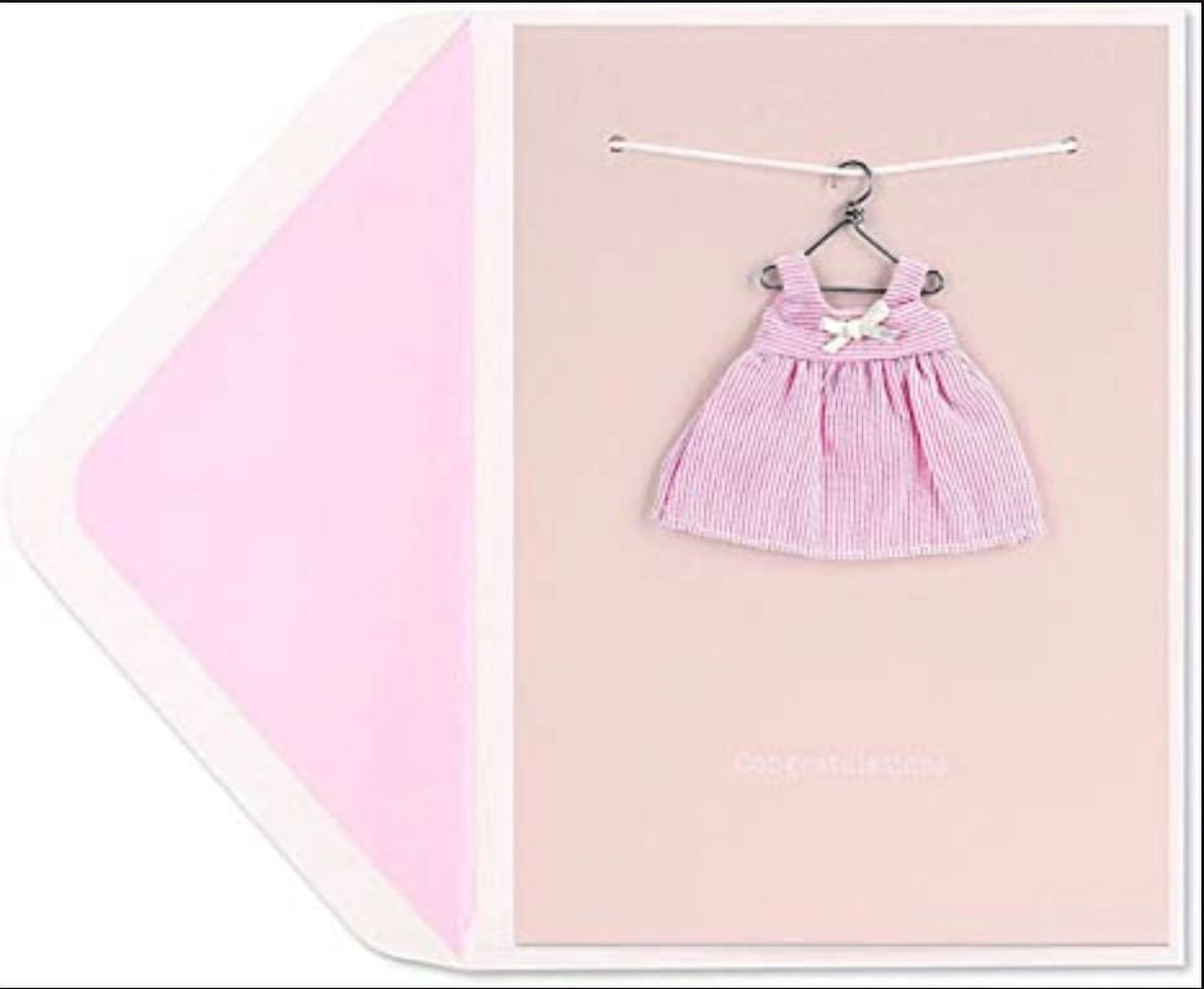 Papyrus Pink Dress on a Hanger Baby Card - Walmart.com