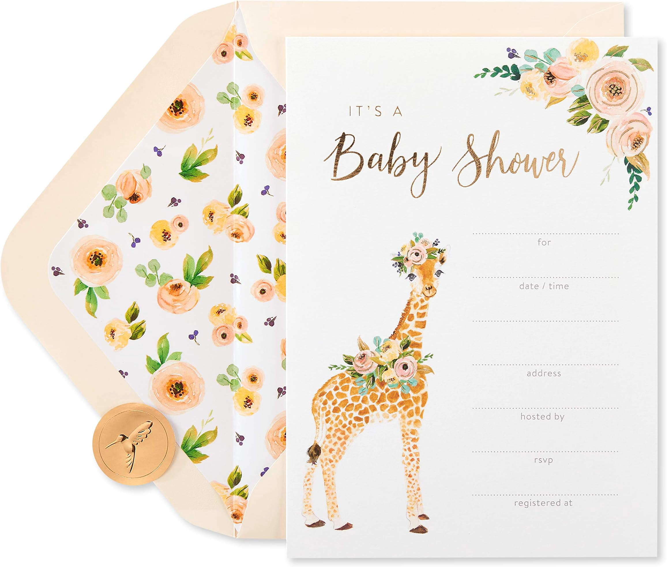 Papyrus Baby Shower Invitations, Giraffe (20-Count) - Walmart.com