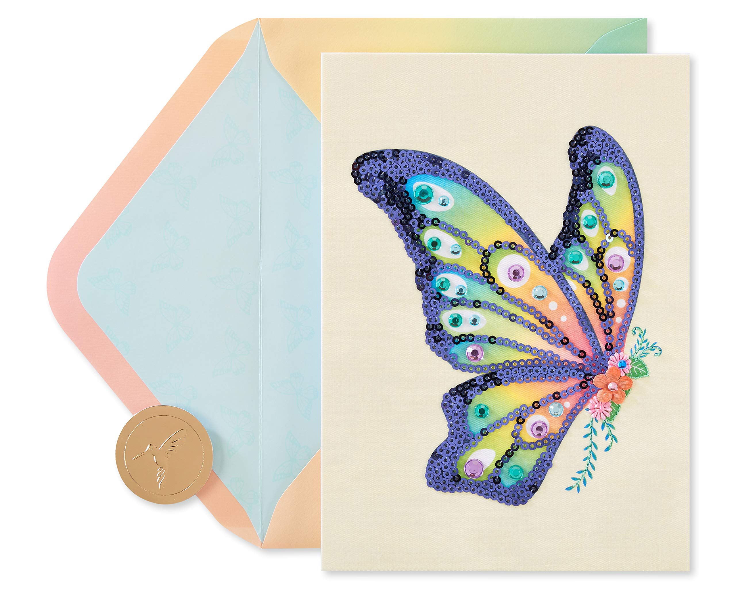 Papyrus Blank Card (Sequin Butterfly) C5 - Walmart.com