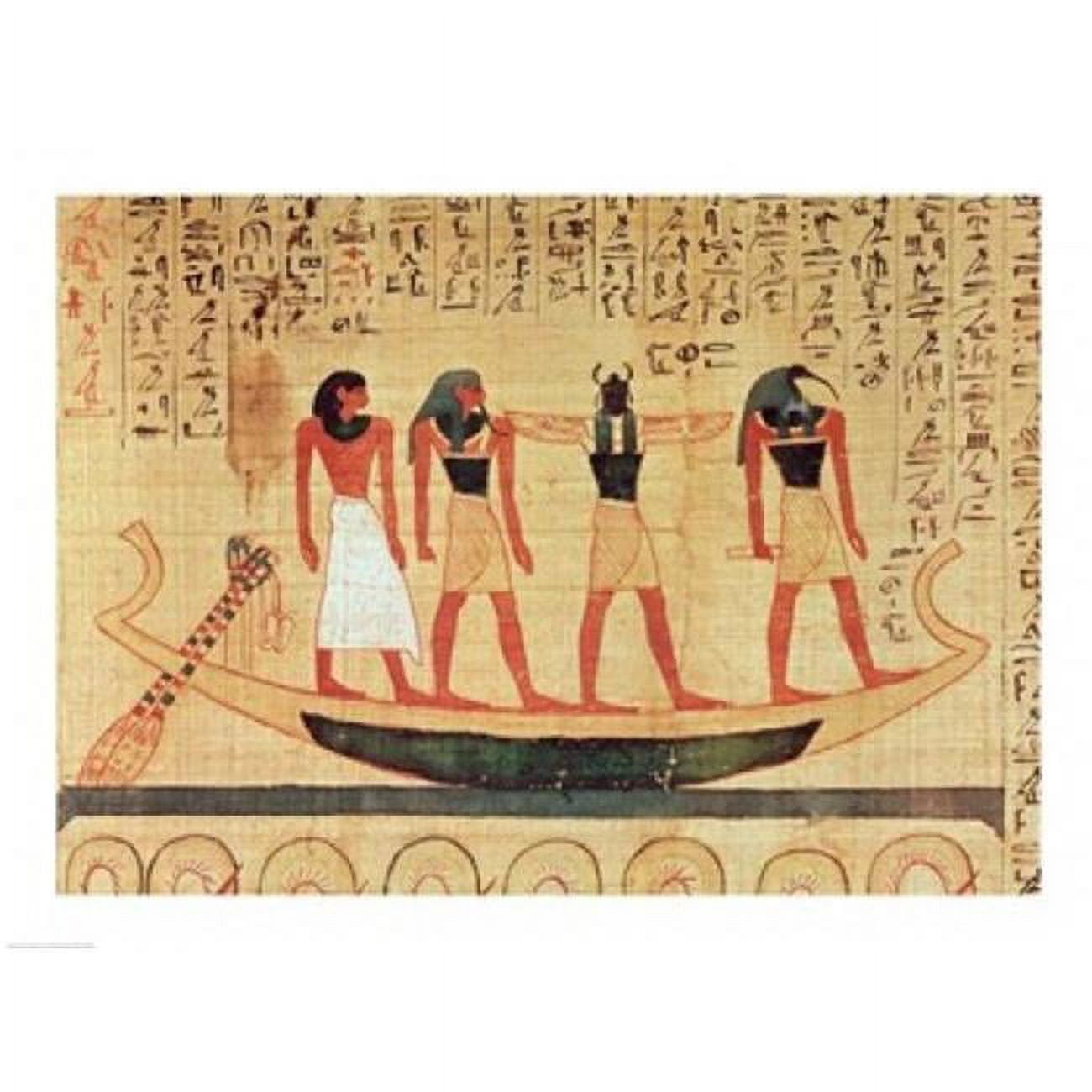 Papyrus Depicting A Man Being Transported on A Barque To The Afterlife ...