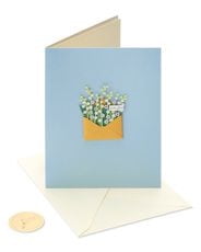Papyrus Envelope with Flowers Blank Card - Walmart.com