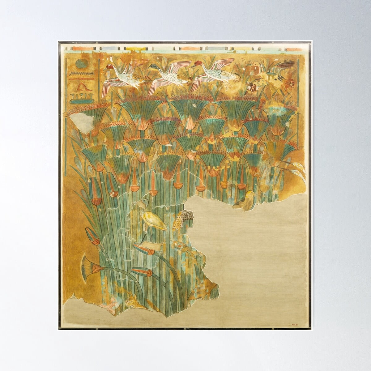 Papyrus Marsh. Ancient Egyptian Wall Painting. Poster Wall Art, Modern ...