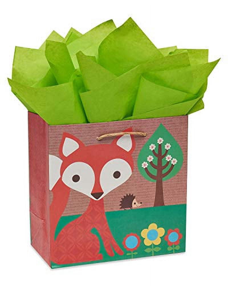 Papyrus Medium Gift Bag with Tissue Paper Bundle, Fox (1 Bag, 8-Sheets ...