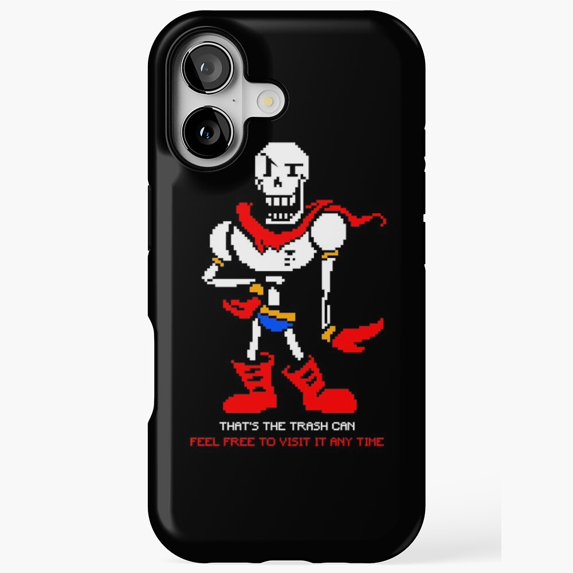 Papyrus Trash Can Meme Retro Pixel Cartoon Case for iPhone 11 through ...