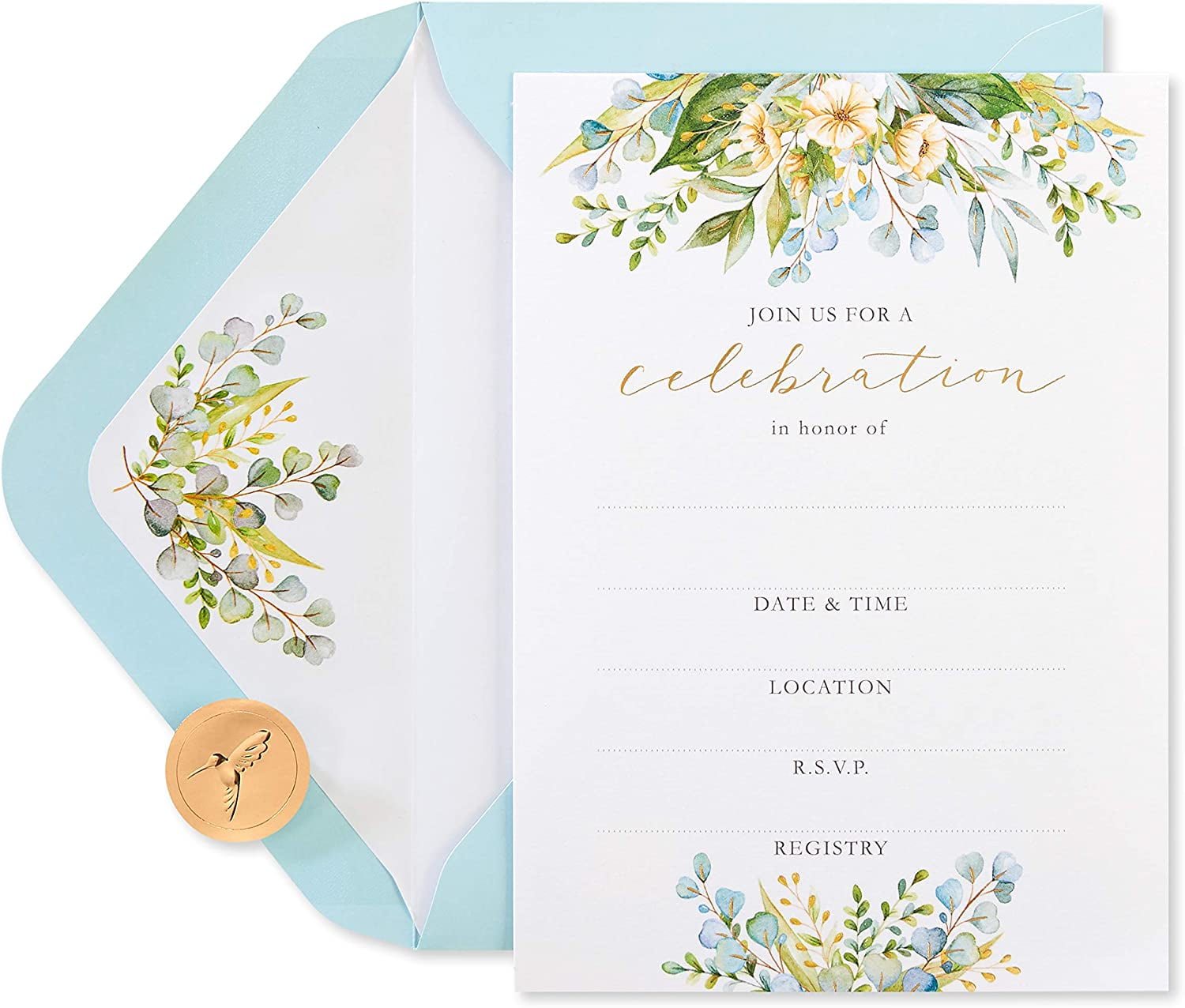 Papyrus Wedding Invitations, Eucalyptus Leaves (20-Count) - Walmart.com