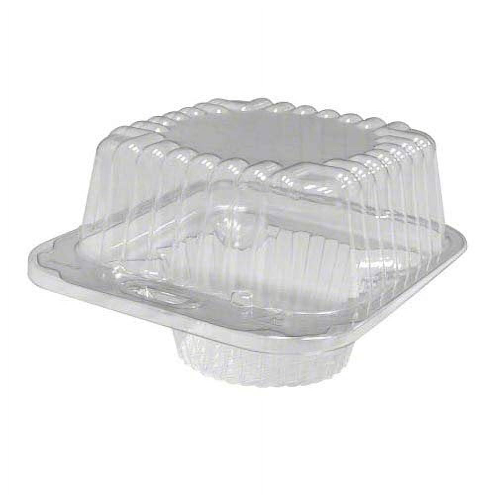 Par-Pak 02409 Clear Hinged Plastic Container for 1 Cupcake/Muffin ...