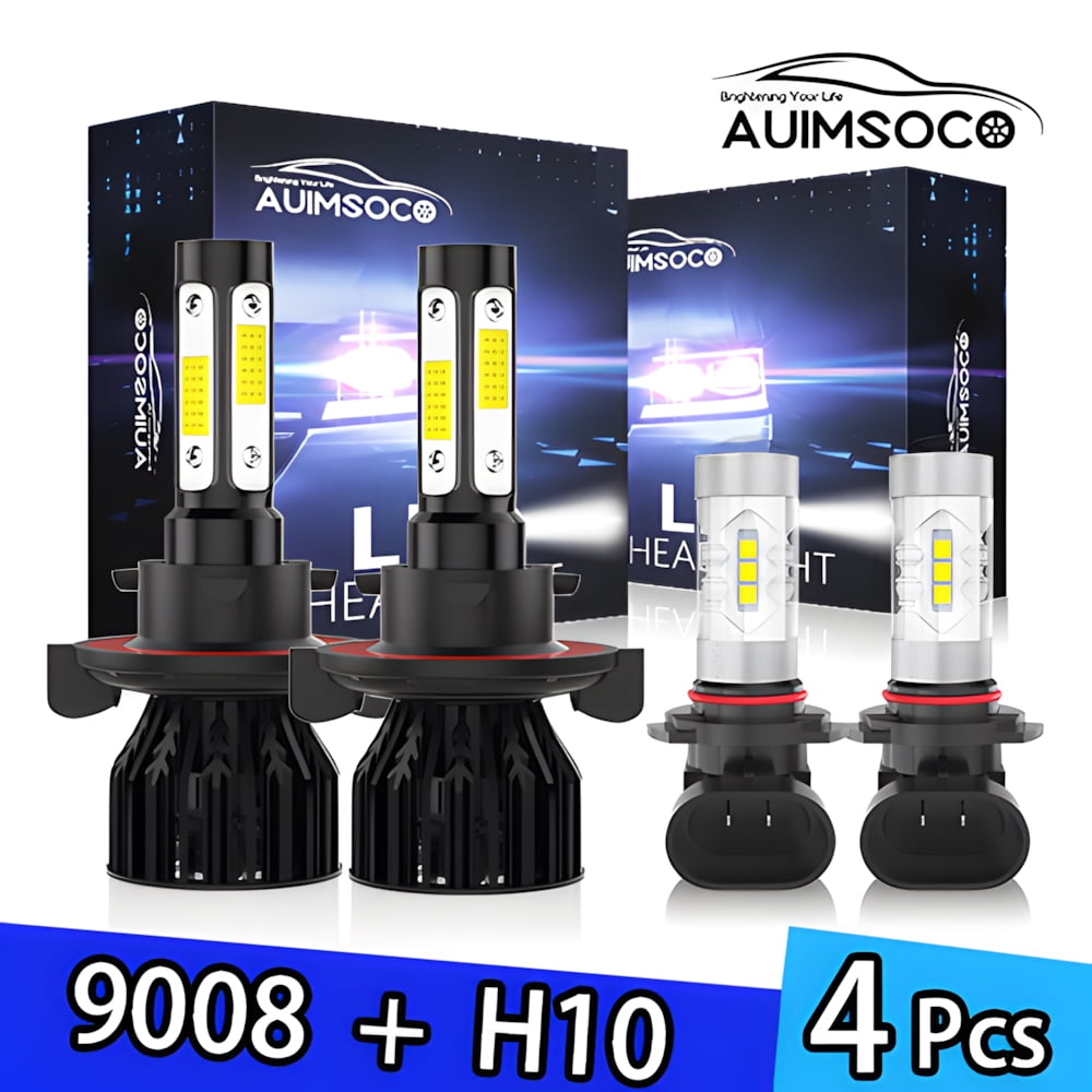 Para For 2007-2014 Ford F 150 LED Faros delanteros Hi/Lo+Kit de luces antiniebla Conectar Jugar ...