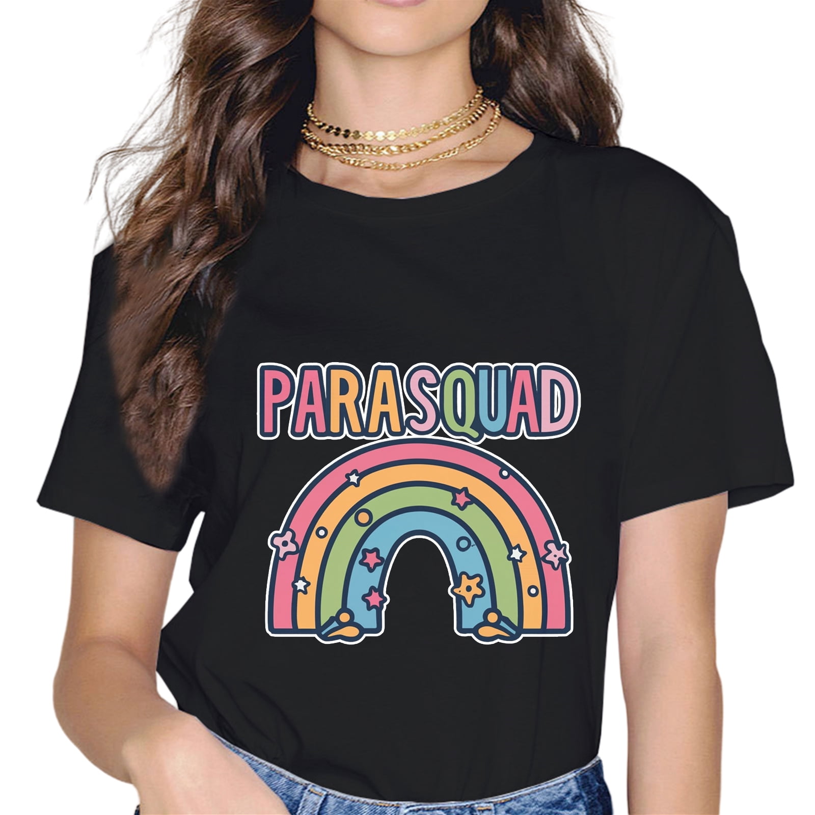 Para Squad Paraprofessional Parapro Paraeducator Rainbow Fun T-Shirt ...