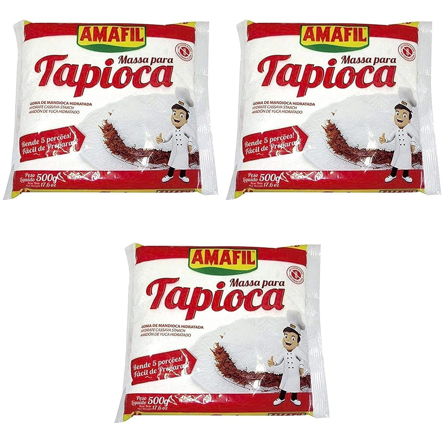 Para Tapioca Brasileira | Pack 3x500g | Brazilian Hydrated Manioc ...