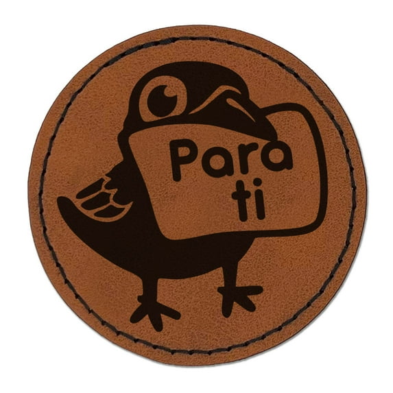 Para Ti Spanish Bird Crow For You Letter Raven Teacher Stamp Round Iron ...