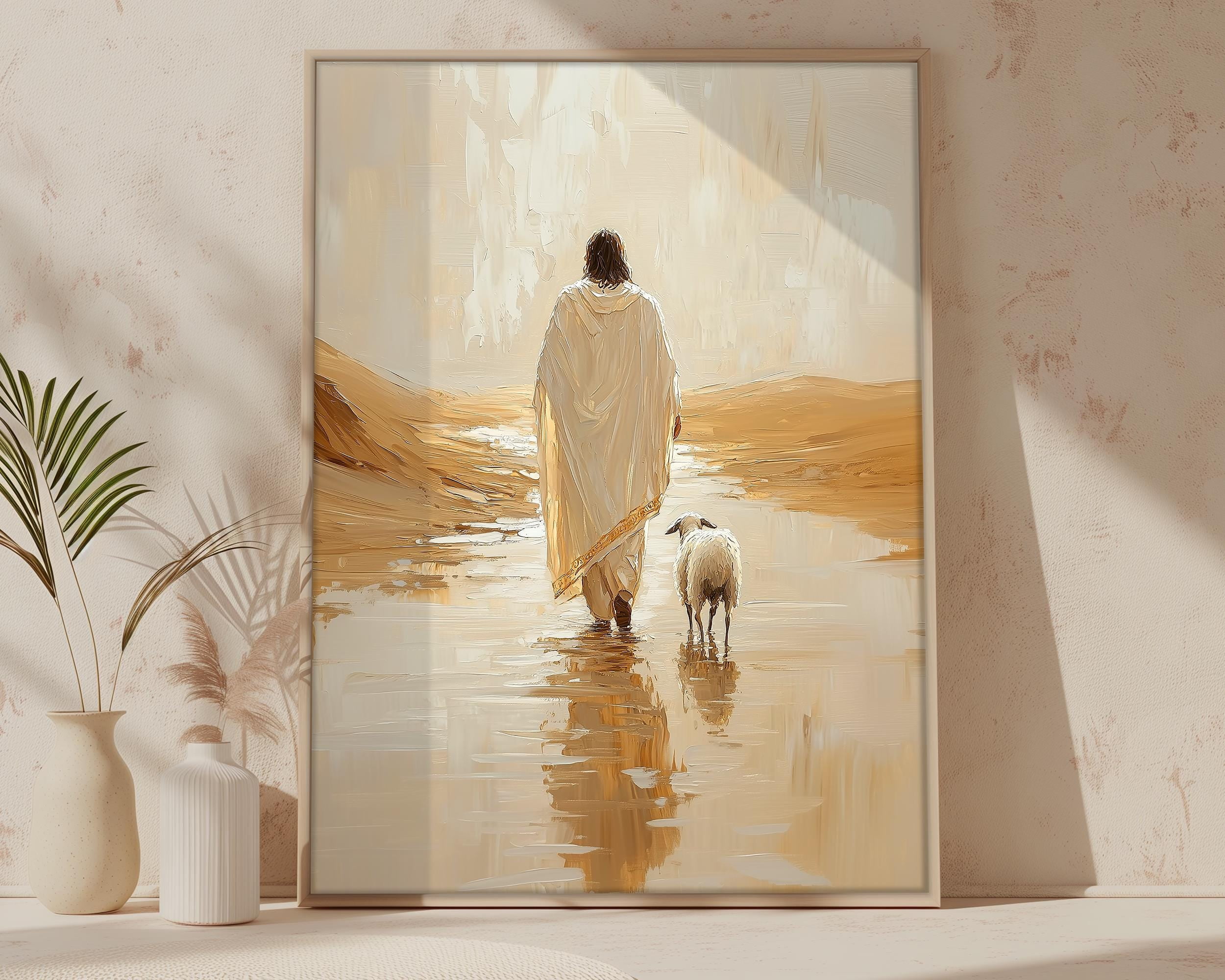 Parable Of The Lost Sheep, Jesus Leaves The 99, Jesus Poster, Bible Art, Good Shepherd Wall Art ...