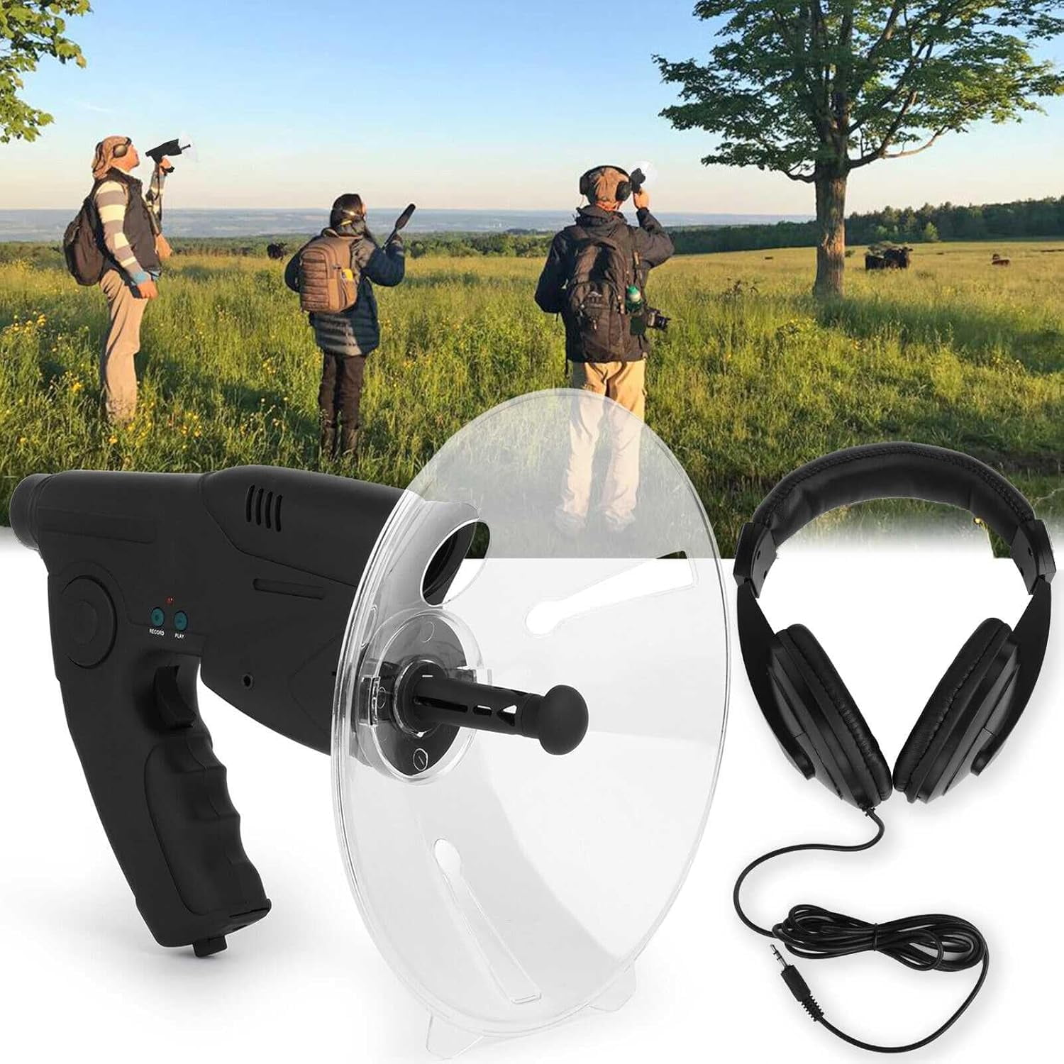 Parabolic Microphone Bionic Ear, Monocular 8X Times Sound Amplifier ...