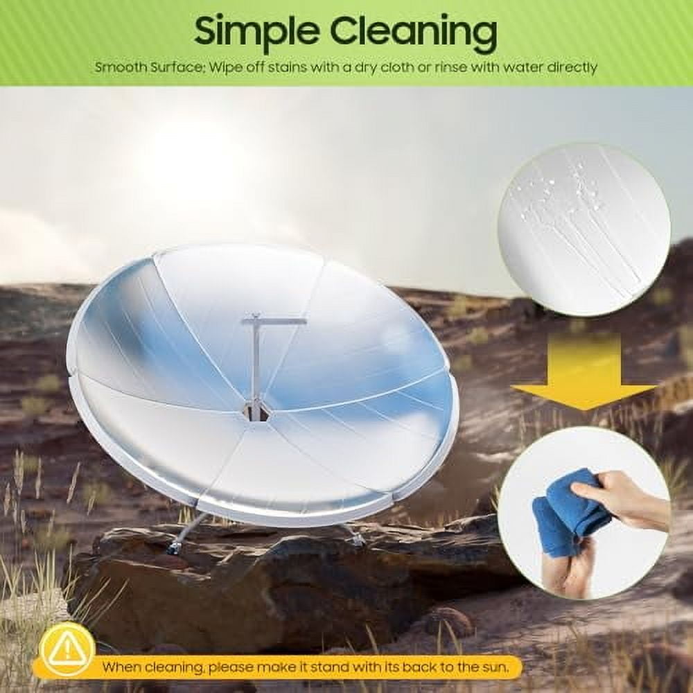 Parabolic Solar Cooker, 59" Concentrating Solar Cooker with Casters ...