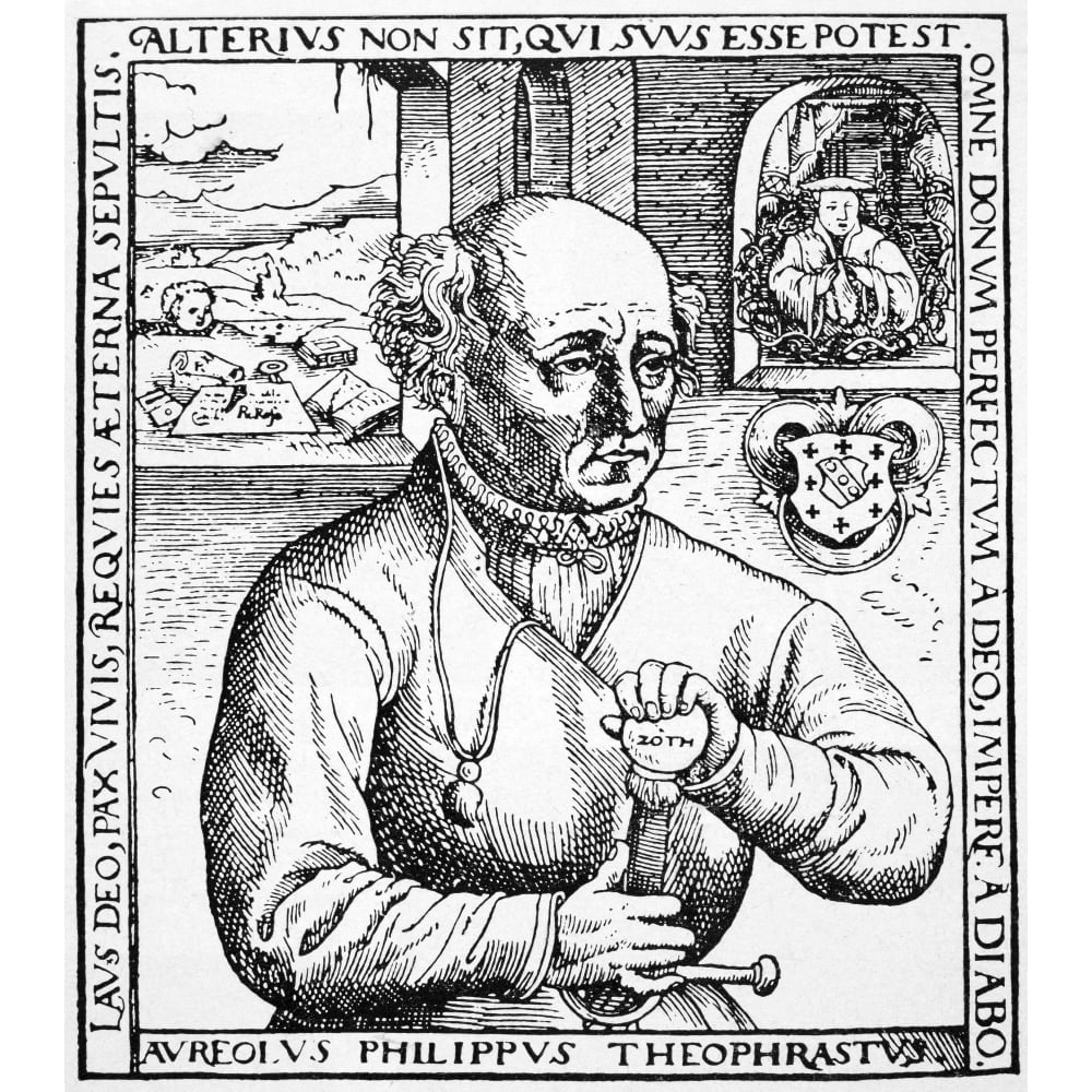 Paracelsus. Nswiss Alchemist And Physician. The Word 'Azoth' On The ...