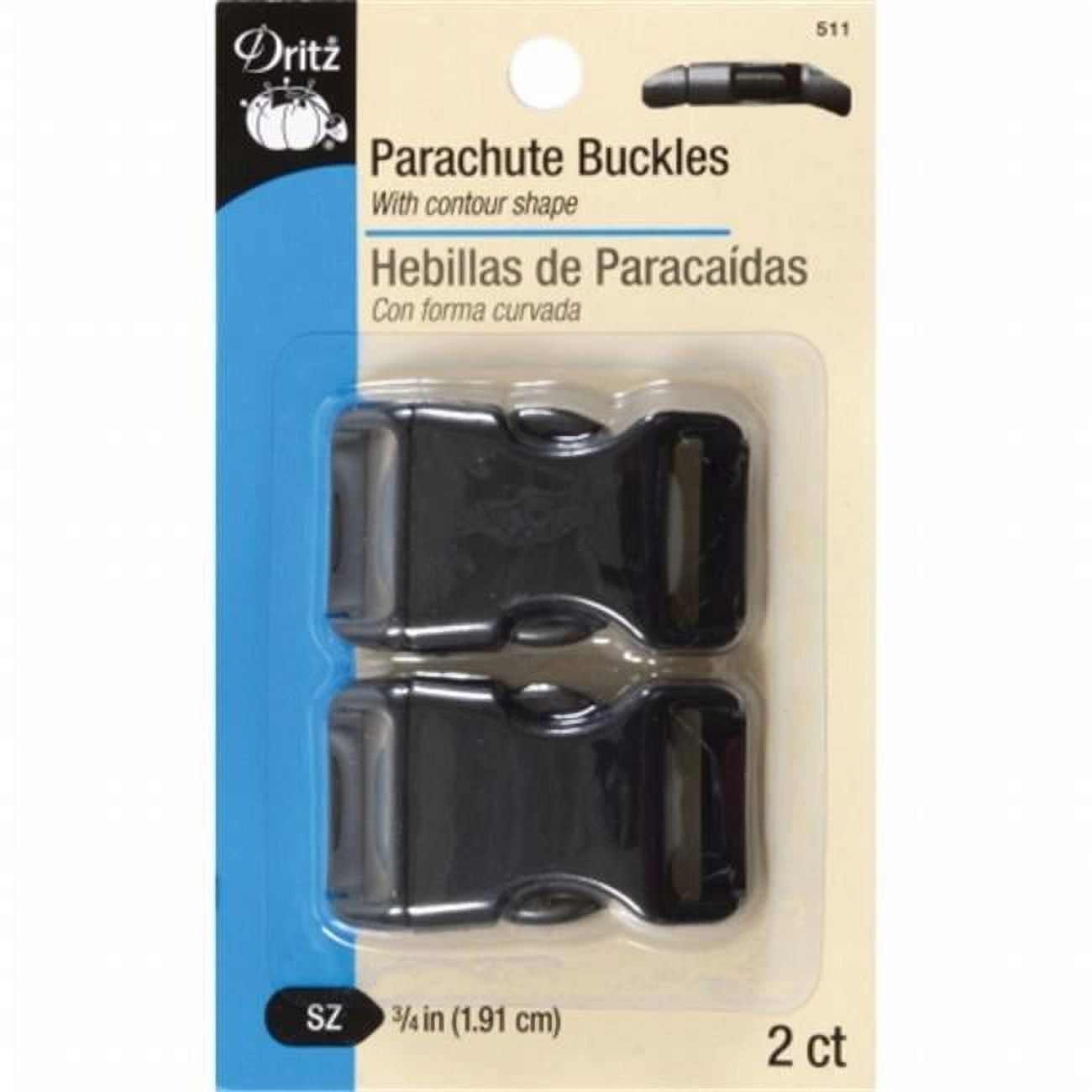 Dritz Parachute Buckle For 3/4" Strap 2/Pkg-Black - Walmart.com
