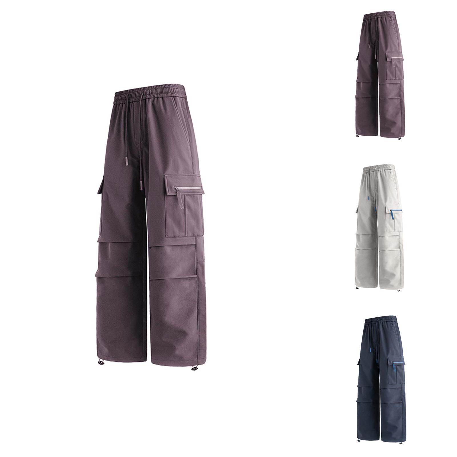 Parachute Cargo Pants for Men 2025 Lightweight Outdoor Loose Wide Leg ...