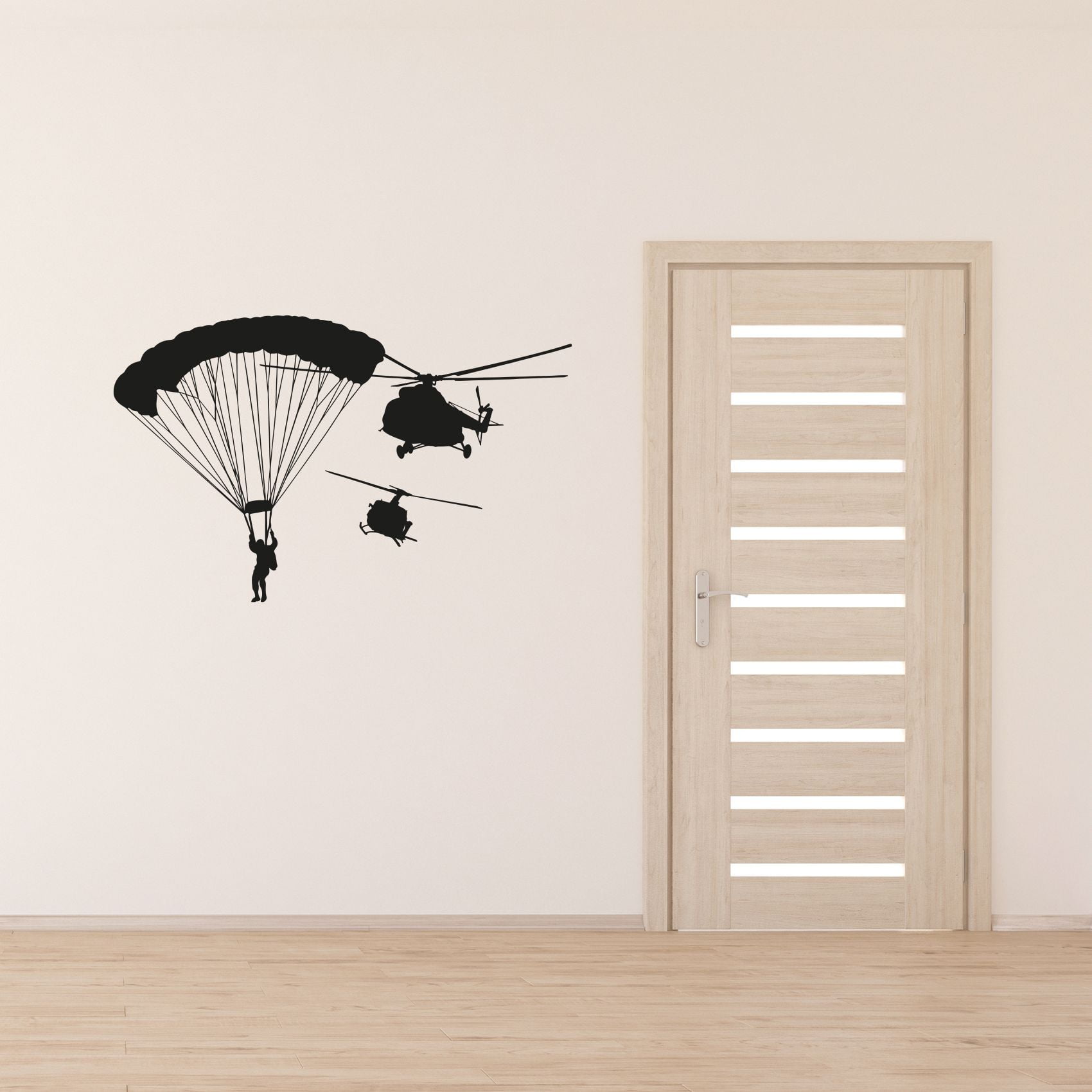 Parachute Helicopter Military Swat Team Army Men Soldier Wall Sticker ...