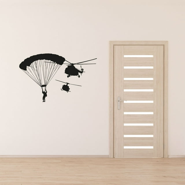 Parachute Helicopter Military Swat Team Army Men Soldier Wall Sticker ...