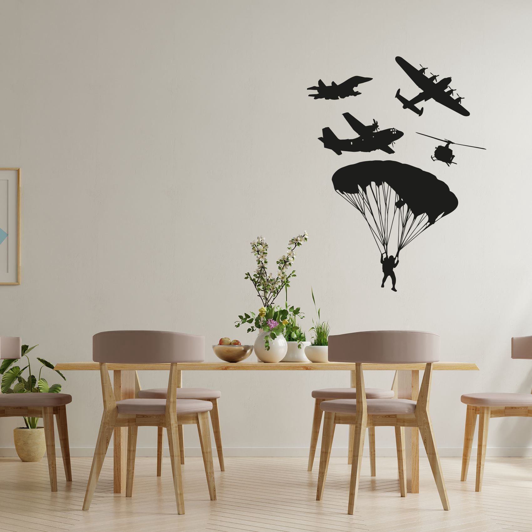 Parachute Military Swat Team Army Men Soldier Vehicle Wall Sticker Art ...