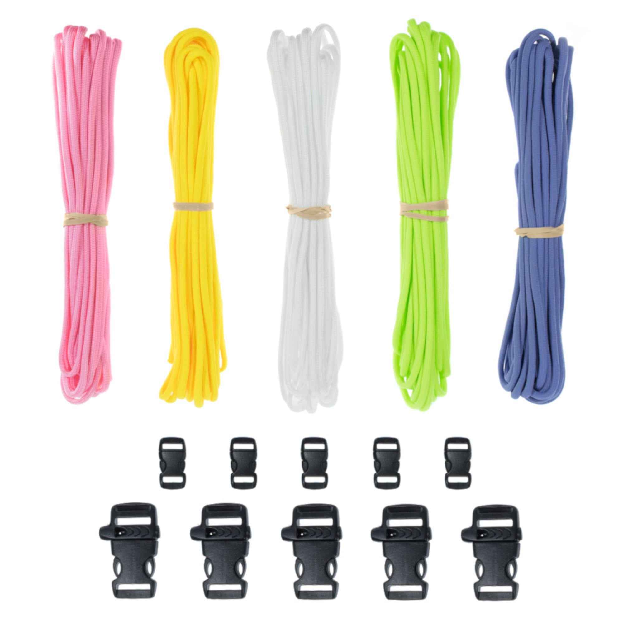 Paracord Bracelet Kit - 125 Feet of 550 Paracord with 10 Black Side ...