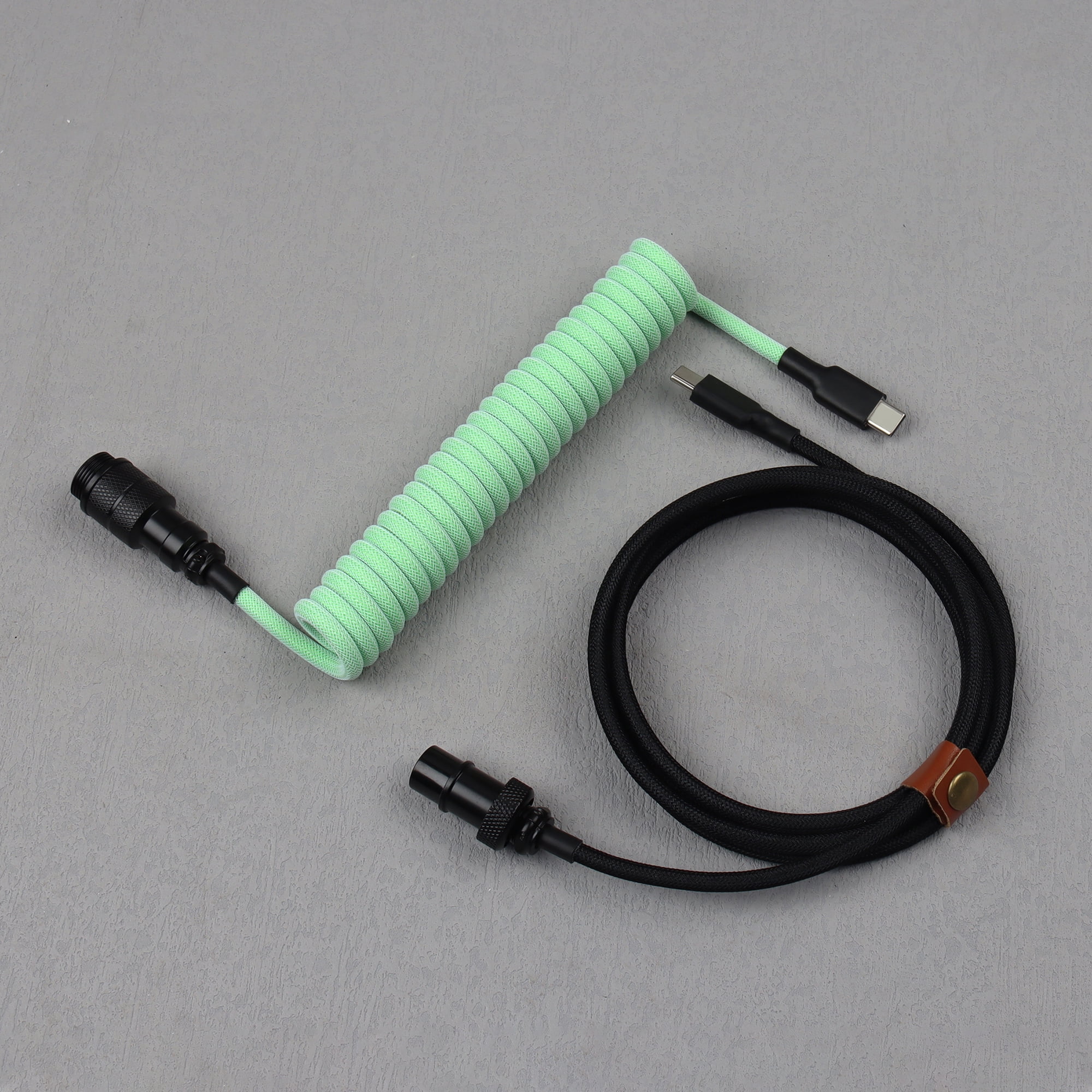 Paracord Braided USB C to C Coiled Keyboard Cable with GX16 Aviator ...