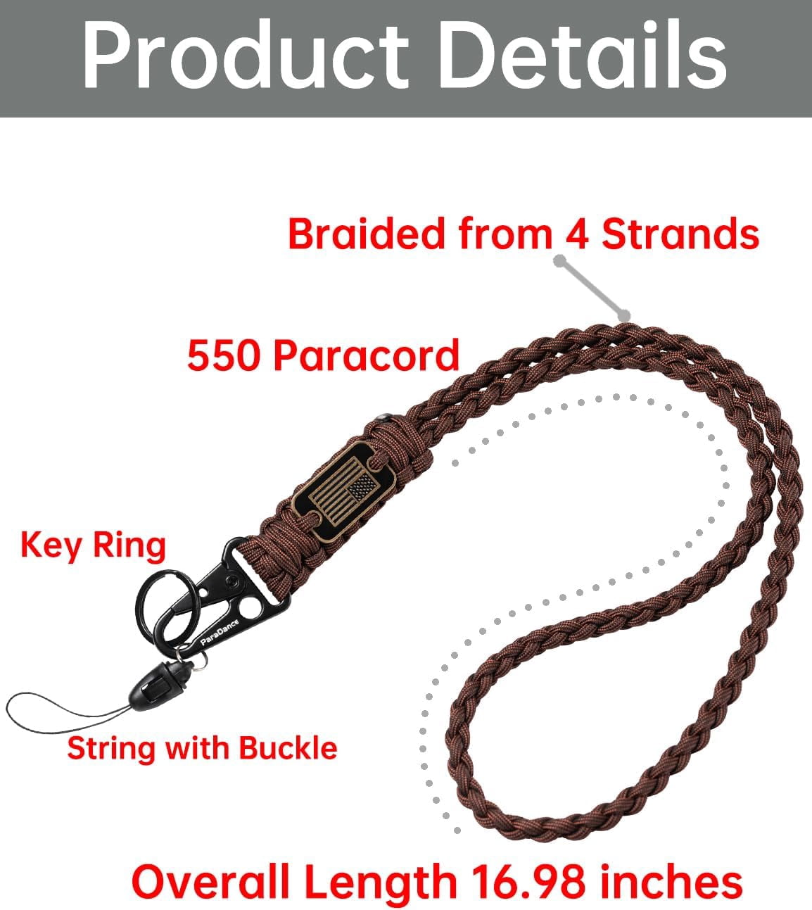 Paracord Key Lanyard For Men/Women, Heavy Duty Lanyard For Keys/Id ...