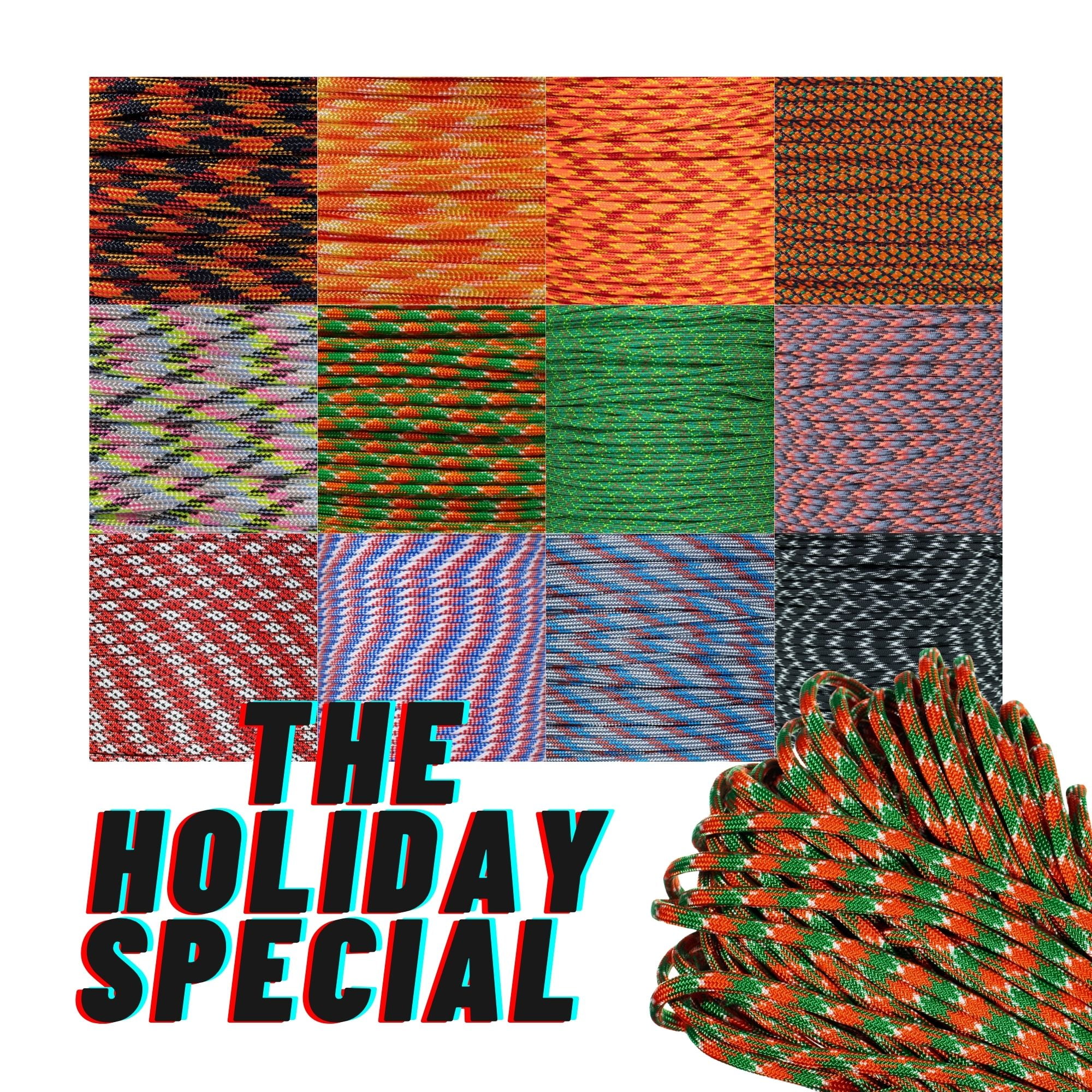 Paracord Planet | 550 Paracord 10 FT (Hanks) Holiday Colors – Type III ...